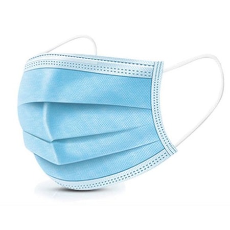 Zoro Select Face Mask3Ply Blue Single Mask 3PLYBLUEM | Zoro