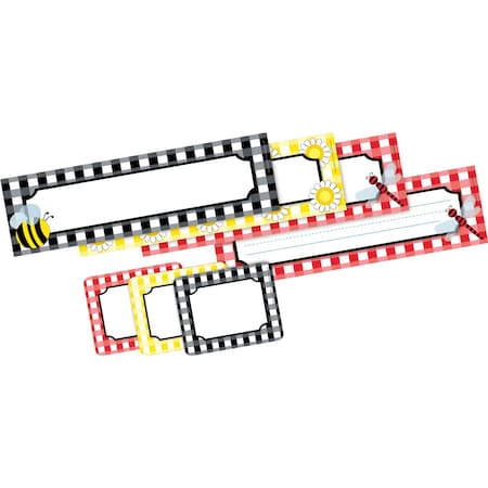 Barker Creek Buffalo Plaid Name tag & Name Plate Set, Multi-Design Set ...