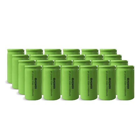 Ip Power D Rechargeable Ni-Mh 10000mAh 1.2V Battery 24PK IP-NH-D-10000 ...