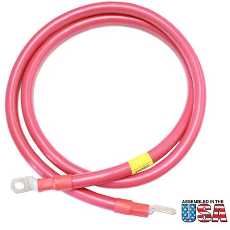 Exell Battery AWG No 2/0 Red Battery Interconnect Cable 5 Ft with 3/8 ...