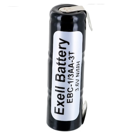 Exell Battery Custom NiMH 3.6V 300mAh 1/3AA, 3E/E Stick Battery w/ Tabs ...