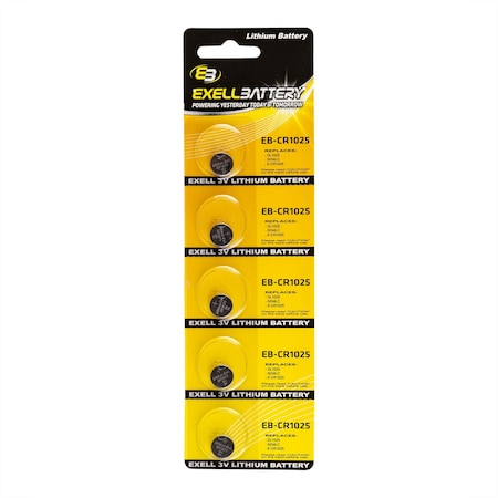 Exell Battery 5pack Exell 3V Lithium Coin Cell Battery Replaces DL1025 ...
