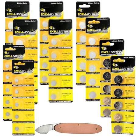 Exell Battery 51pc Essential Batteries Kit CR2032 CR1225 CR927 CR1632 ...