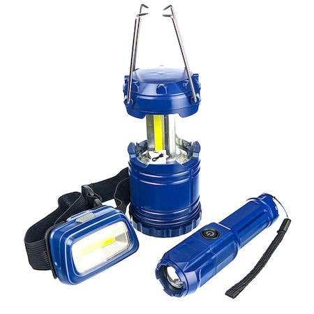 ‎Sona Enterprises 3Pc Camping Light Set Collapsable Lantern, Head Lamp ...