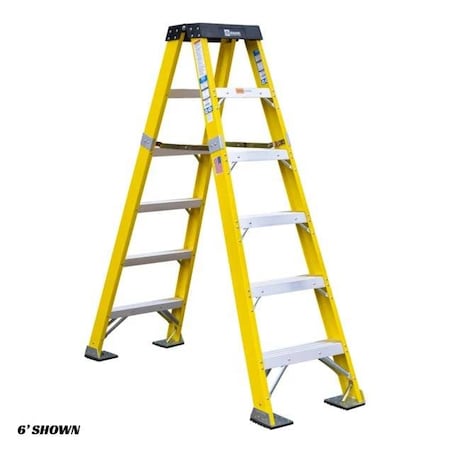 Bauer Ladder 4 ft Fiberglass Step Ladder, 375 lbs Capacity 35204G | Zoro