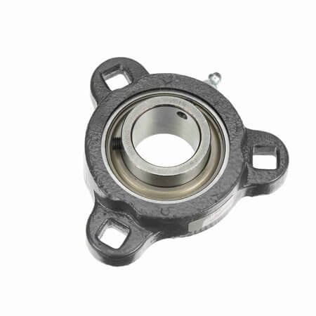 Browning Mounted Ball Bearing, Three Bolt Flange, Setscrew, Malleable ...