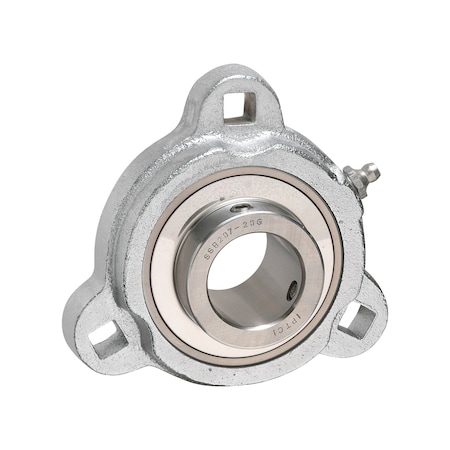 Iptci 3-Bolt Flange Ball Bearing Unit, 1.25 in Bore, Stainless Hsg ...