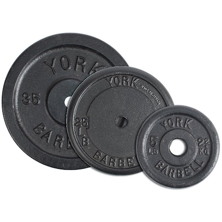 York Barbell York 1" Std Contour Cast Iron Plate, 50lbs. 2213 | Zoro