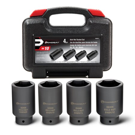 Powerbuilt 4Pc Axle Nut Socket Set Kit10 648635 | Zoro