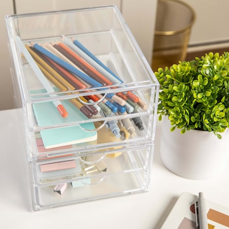 Martha Stewart Brody 2 Pack Plastic Stackable Office Desktop Organizer ...
