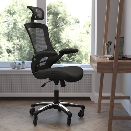 Flash Furniture Black Mesh High Back Task Chair with Roller Wheels BL-X ...
