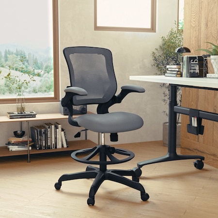 Flash Furniture Drafting Chair Dark Gray Mesh Drafting Chair, Mesh ...