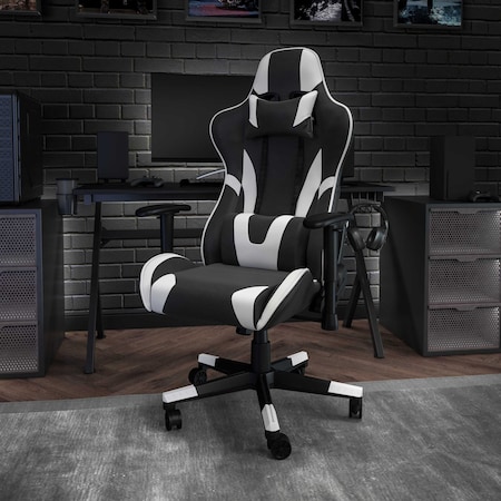 Flash Furniture Black LeatherSoft Gaming Chair with Reclining Back CH ...