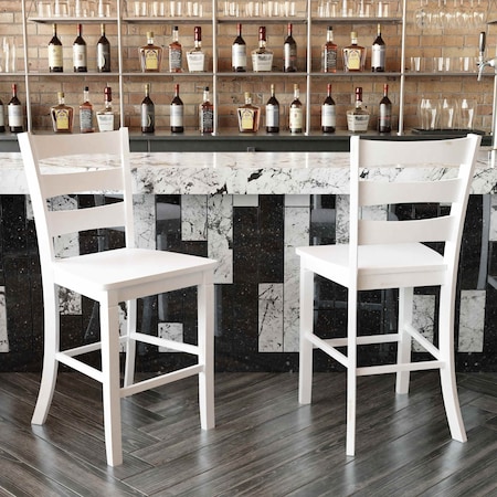 Flash Furniture Antique White Wash Solid Wood Counter Stools, 2PK ES ...
