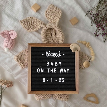 Flash Furniture 10x10 Torched Wood Frame Letter Board-Black Felt HGWA ...