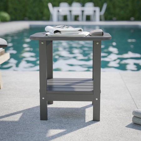 Flash Furniture Gray 2 Tier Adirondack Style Patio Side Table LE-HMP ...