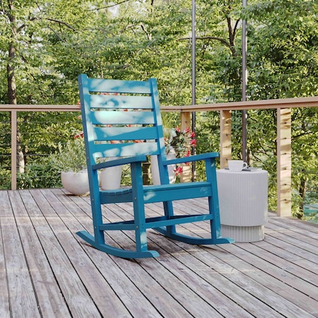 Flash Furniture Blue All-Weather Classic Outdoor Rocking Chair LE-HMP ...