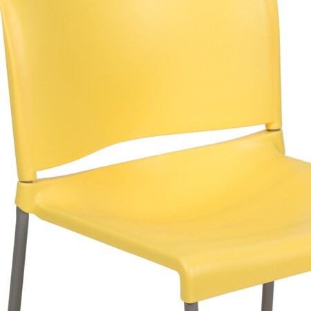 Flash Furniture Yellow Plastic Stack Chair RUT-238A-YL-GG | Zoro