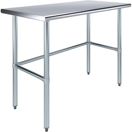 Amgood 24 in. x 48 in. Open Base Stainless Steel Metal Table WT-2448 ...