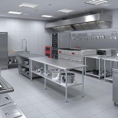 Amgood 30 in. x 96 in. Stainless Steel Table AMG WT-3096 | Zoro