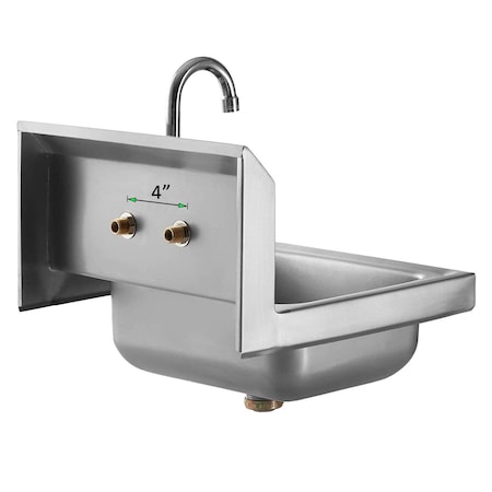 Amgood Stainless Steel Wall Mounted Hand Sink 17 in. x 15 in. with ...