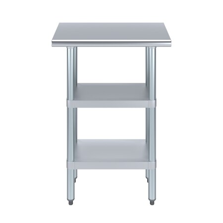 Amgood 14 in. x 24 in. Stainless Steel Table With Two Undershelves AMG ...