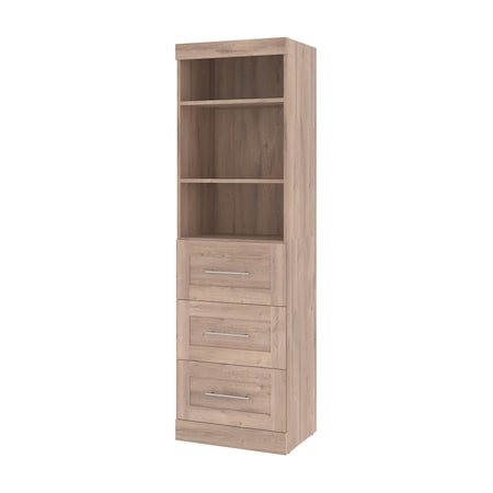 Bestar Pur 25W Storage Unit with 3 Drawers in rustic brown 26871-000009 ...