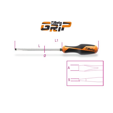 Beta Screwdriver, Hexagon, 8mm x 175mm 12600157 | Zoro