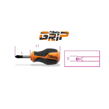 Beta 1262N 4.5 x 30mm 1 Cross Head Screwdriver, Extra-short 012620103 ...