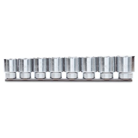 BETA TOOLS 1/2" Hexagon Hand Socket, Metric, 8 Piece, - 009200042