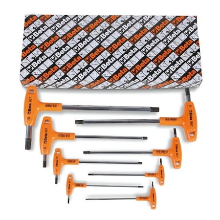 Beta 96T Set of 8 High Torque T-Handle Hex Key Wrenches, 2mm-10mm ...