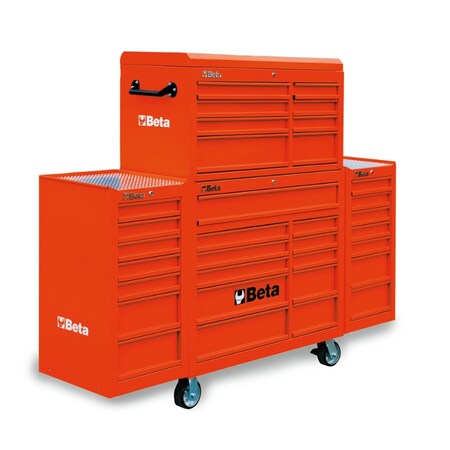 Beta Mobile Roller Cabinet, 33 Drawer, Orange 38000201 | Zoro