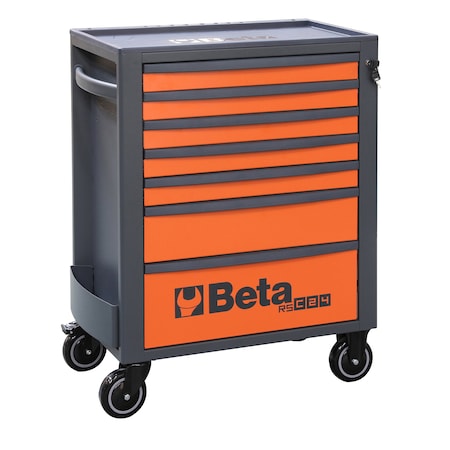 Beta Tool Cabinet, 7 Drawer, Orange, Sheet Metal, 29 in W x 17-1/2 in D ...