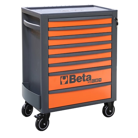 Beta Tool Cabinet, 8 Drawer, Orange, Sheet Metal, 29 in W x 17-1/2 in D ...