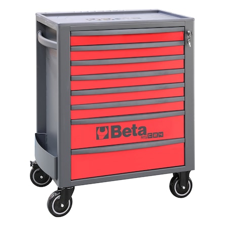 Beta Tool Cabinet, 8 Drawer, Red, Sheet Metal, 29 in W x 17-1/2 in D x ...