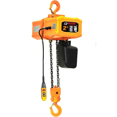 Bison Lifting Equipment 2 Ton Single Phase Electric Chain Hoist, 20 ft ...