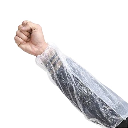 Kleen Chef Disposable Arm Sleeves with Elastic Ends, 18-in Clear, 100PK ...