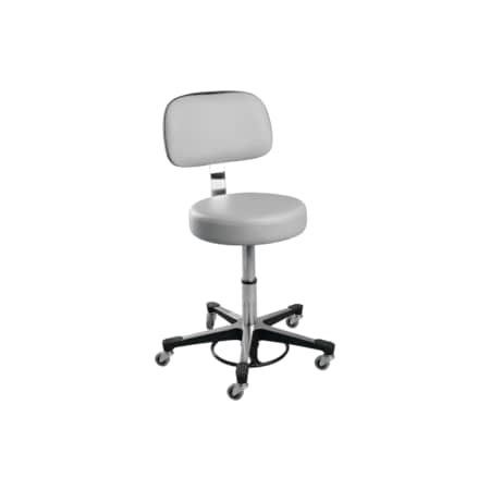 Blickman Deluxe Foot Operated Pneumatic Exam Stool Black w/(5) Leg Alum ...