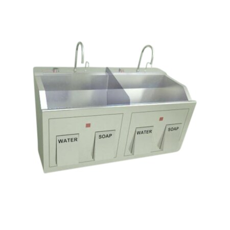 Blickman Scrub Sink, 2 Wall Mounted w/Knee Control, Soap & Water ...
