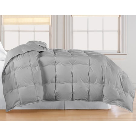 Blue Ridge Microfiber White Goose Down Comforter, Silver, Full/Queen ...