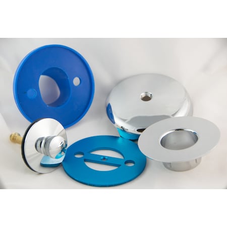 Bluevue BIG Size Overflow Gasket Kit with Lift Turn Drain, Chrome BIG ...