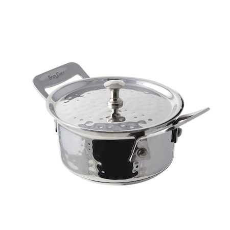 Bon Chef Cucina Side Dish W/ Lid, Hammered Finish, Ind Btm, (2) Square ...