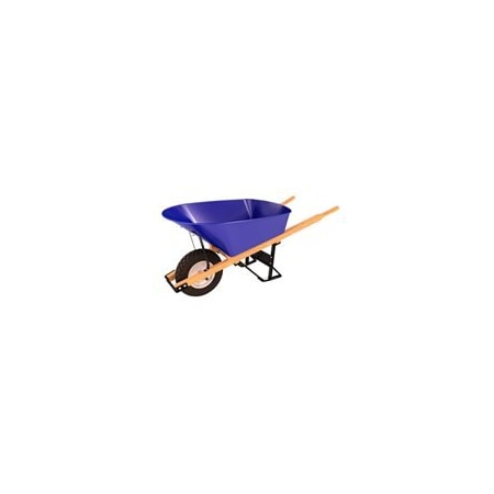 Bon Tool Barrow, Steel 6 Cubic Feet Tray, Single Flatfree Tire Wood ...