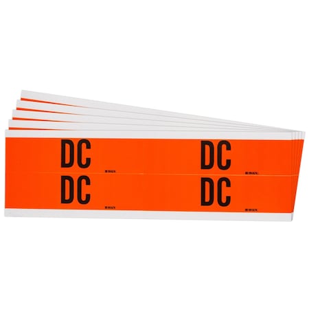 Brady DC Conduit and Voltage Lbls 1.125 in H x 4.125 in W BK on OR 5/PK ...