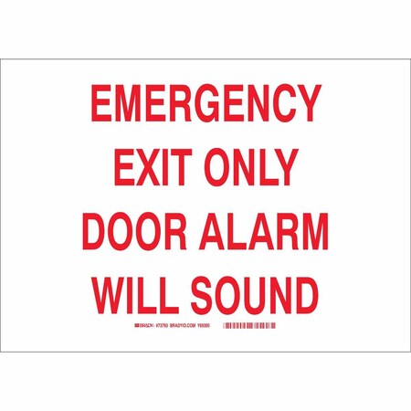 Brady Emergency Exit Sign, 10"X14", Fiberglass 73793 | Zoro