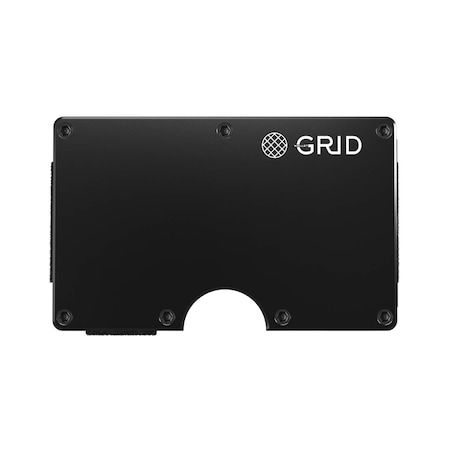 Grid Wallet Aluminum Wallet with Money Clip, Black ALUBLK-CLIP | Zoro