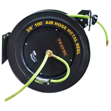 Black Bull Retractable Air Hose Reel with Auto Rewind, 100 Ft. AHAR100 ...