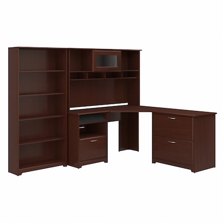 Bush Business Furniture Cabot Corner Desk W/ Hutch, Lateral File ...