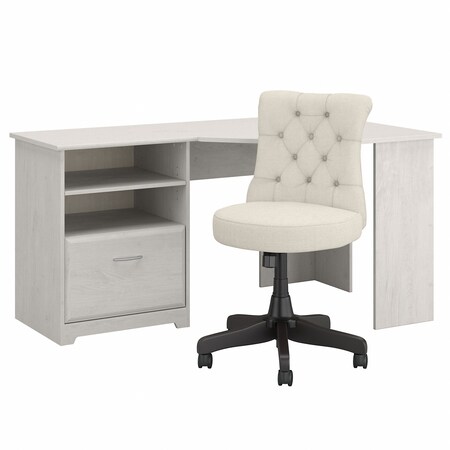 Bush Business Furniture Cabot 60W Corner Desk with Mid Back Tufted ...