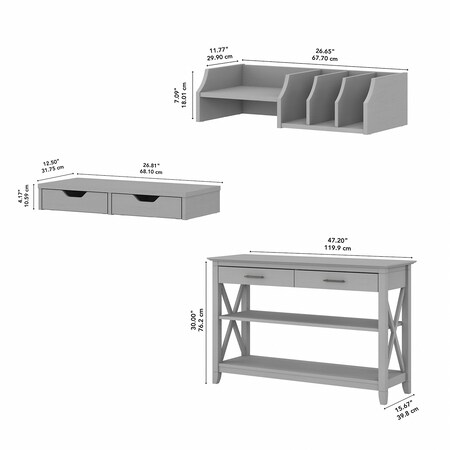 Bush Business Furniture Key West Console Table W/ Storage and Desktop ...